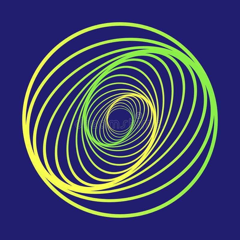Vector Colored Spiral. Green-yellow Shape on a Dark Background. Twisted ...