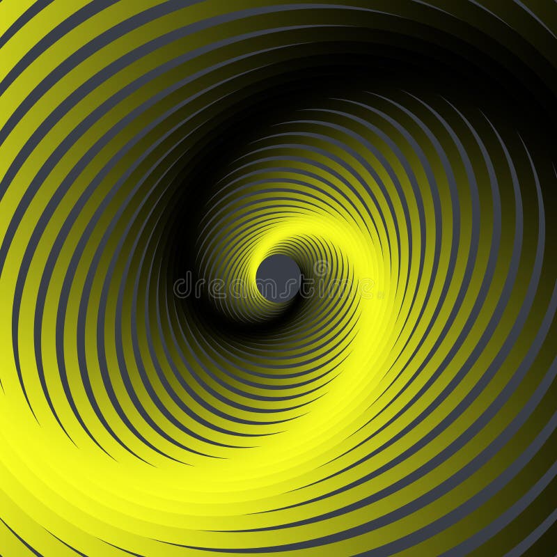 Vector Colored Spiral. Yellow-black Structure. Twisted Abstract ...