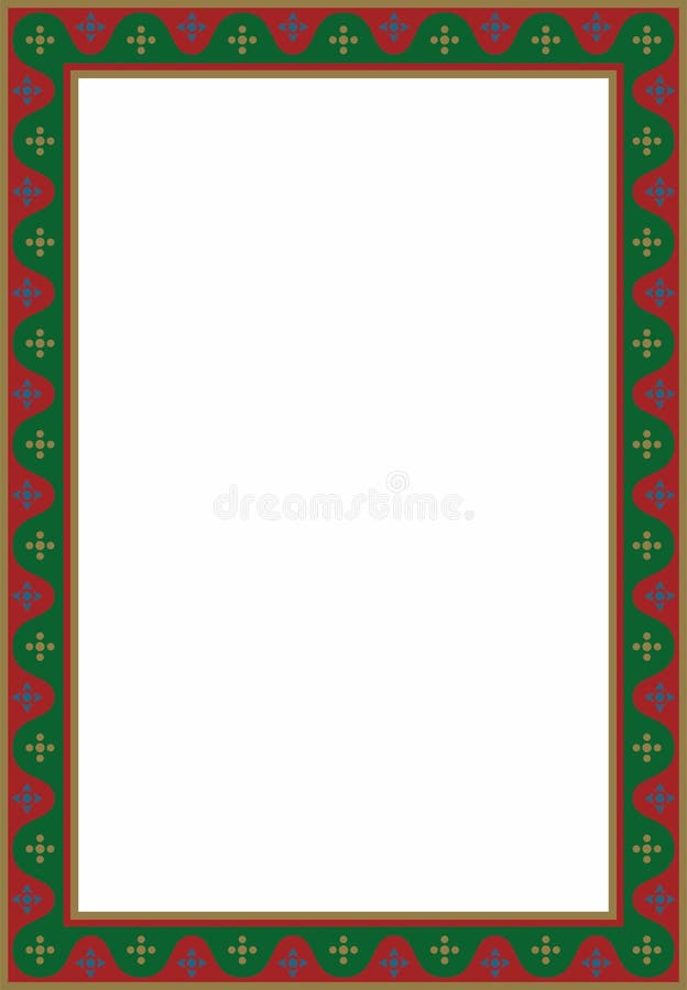 Vector Colored Square Gothic Ornament. Medieval European Rectangle ...