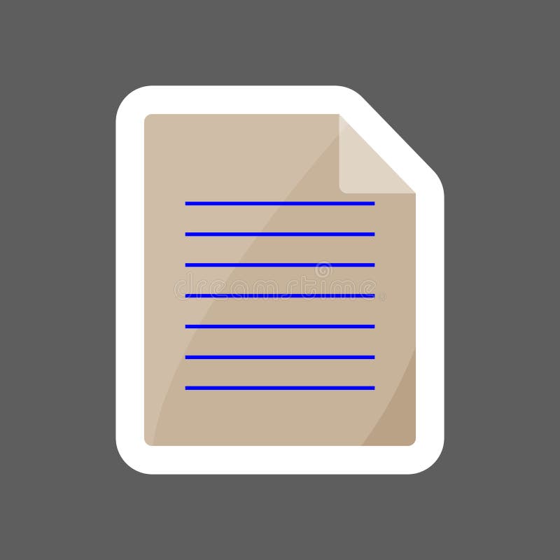 Vector Colored Sticker Document. Paper Icon. Vector Document Stock ...