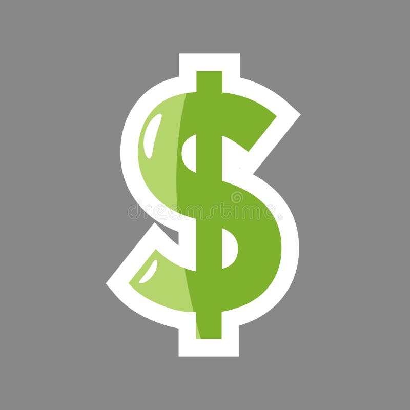 Sticker Dollar Sign in National Flag Colors with One Vertical Line ...