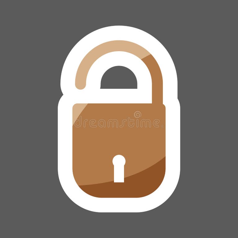 Vector Colored Sticker Icon Open Padlock. Open Lock Icon Stock Vector ...