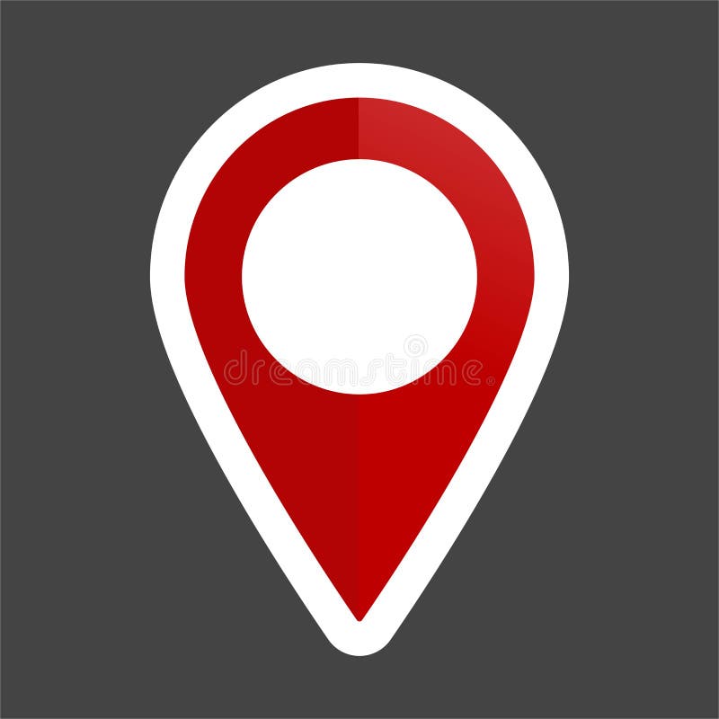 Vector Colored Sticker Image Positioning on the Map. Mark Icon Stock ...