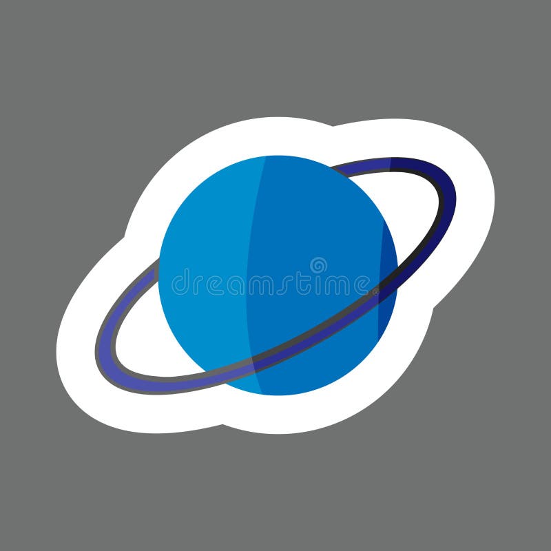 Vector Colored Sticker Space. Planet Saturn Icon Stock Vector ...