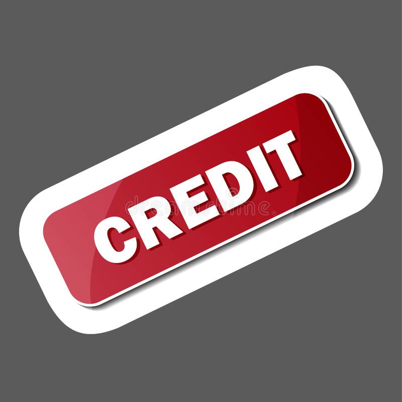 Vector Colored Sticker Stamp Credit Icon. Layers Grouped for Easy ...