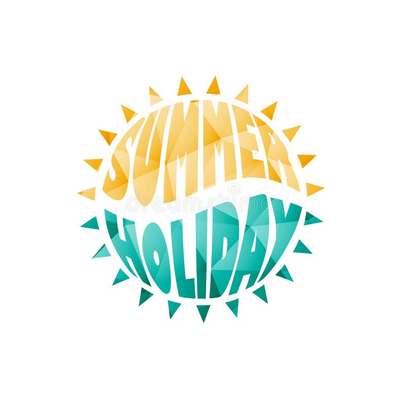 Vector Colored Summer Holiday Text Stock Vector - Illustration of beach ...