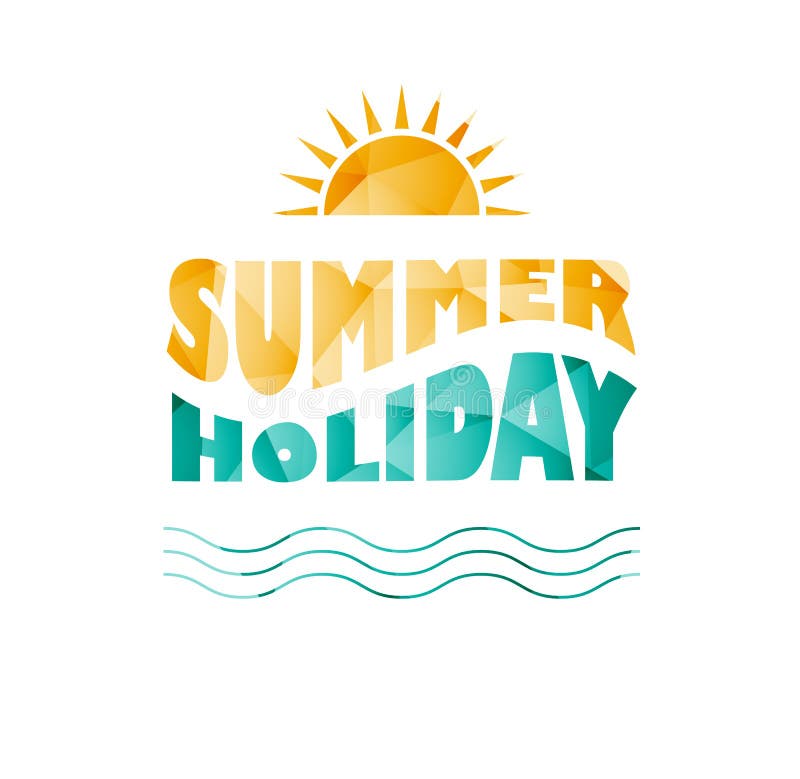 Vector Colored Summer Holiday Text Stock Vector - Illustration of ocean ...