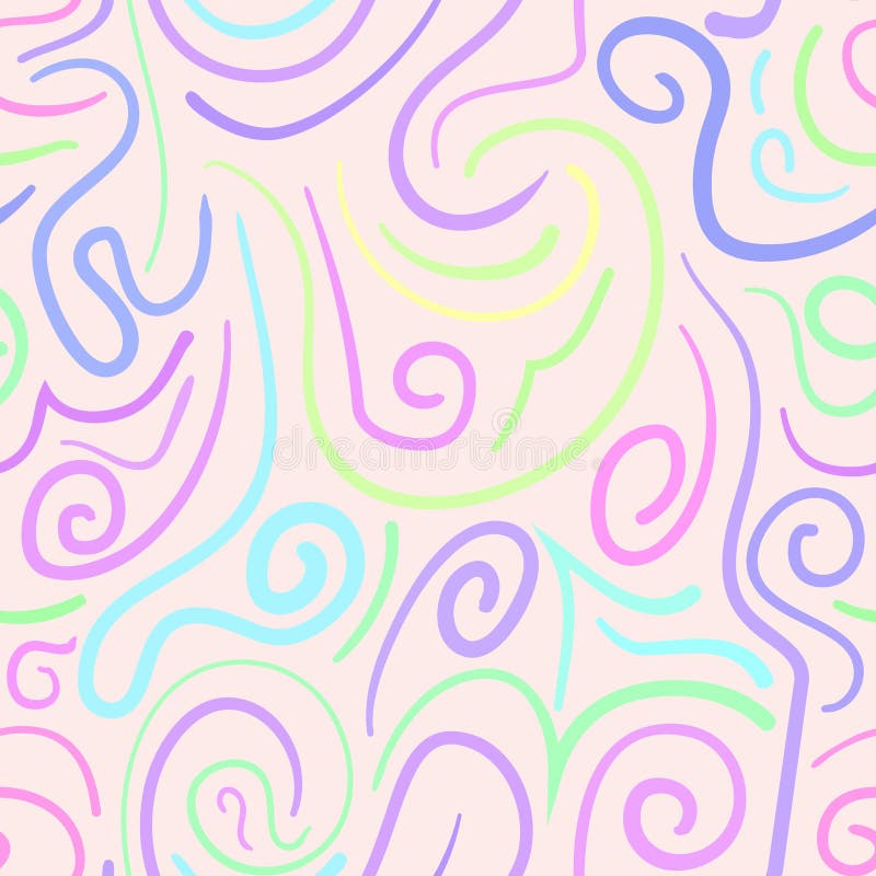 Vector Colored Swirls Seamless Pattern Stock Illustration ...