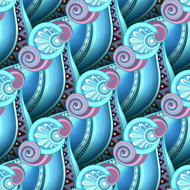 Vector Colored Wave Seamless Pattern Stock Vector - Illustration of ...