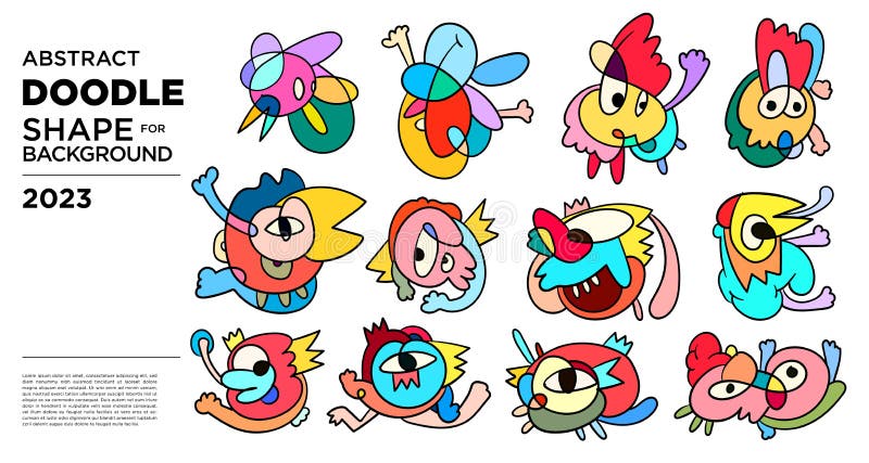 Vector Colorful Abstract Doodle Wave and Fluid Background Vector Set ...