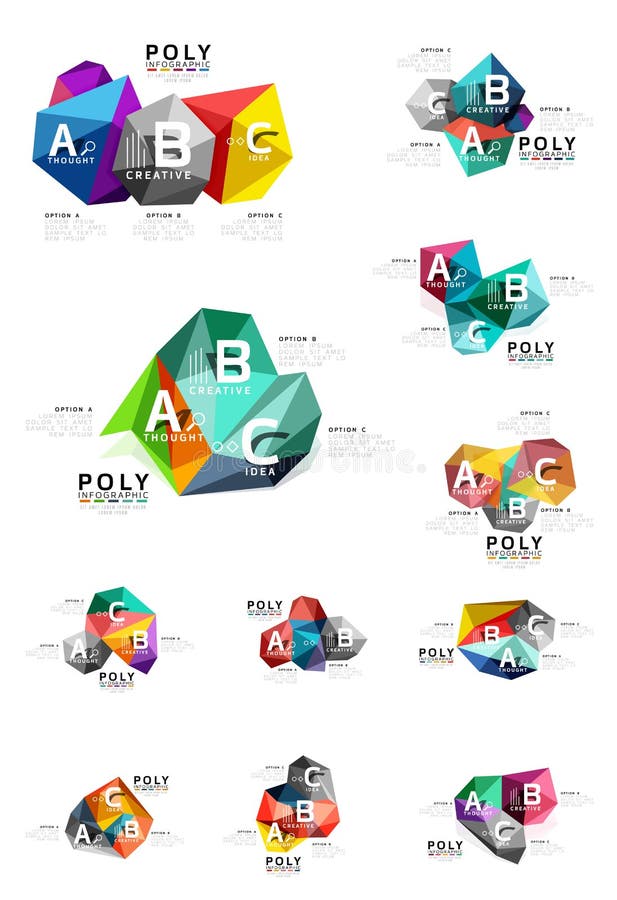 Vector Colorful Abstract Low Poly Infographic Background Stock Vector ...
