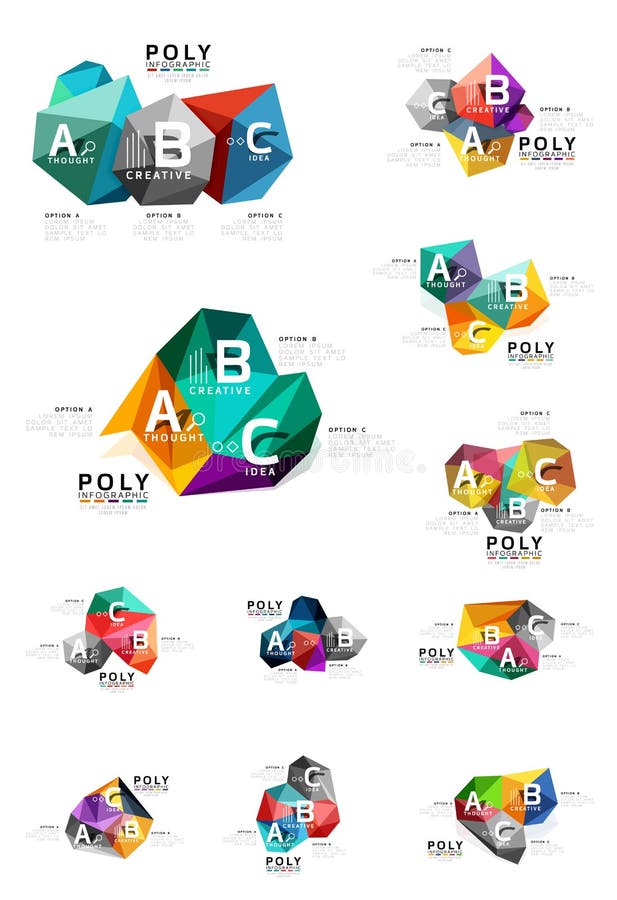 Vector Colorful Abstract Low Poly Infographic Background Stock Vector ...