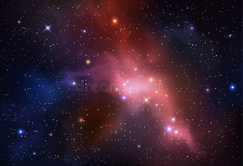 Vector Colorful Abstract Universe Backgroud with Galaxies and Glowing ...