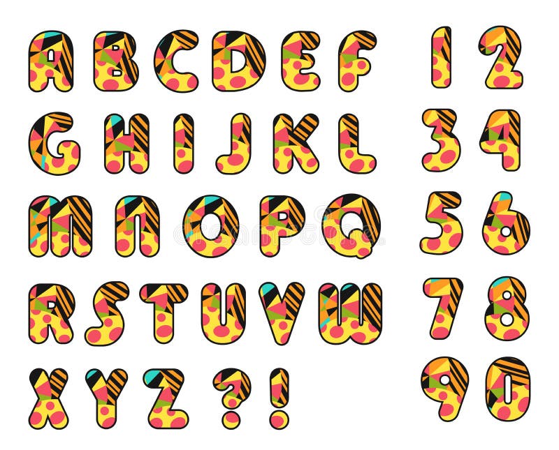 Vector Colorful Alphabet Isolated.Vector Font Decorative.Vector ...