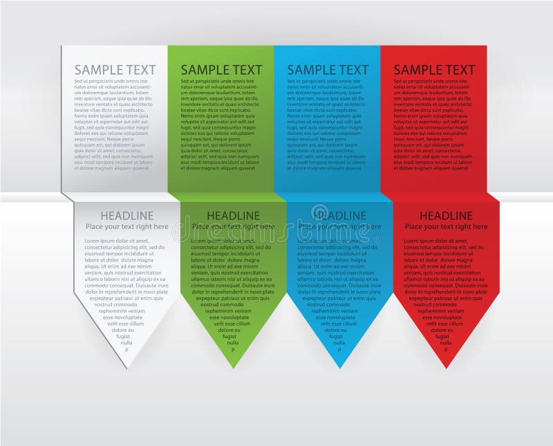 Vector Colorful Arrow Labels. Paper, Green, Blue and Red Version Stock ...