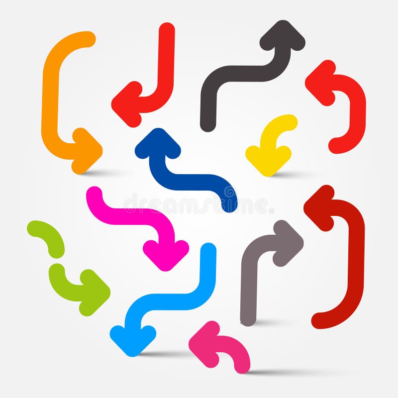 Vector Colorful Arrows Set stock vector. Illustration of arrows - 62056323