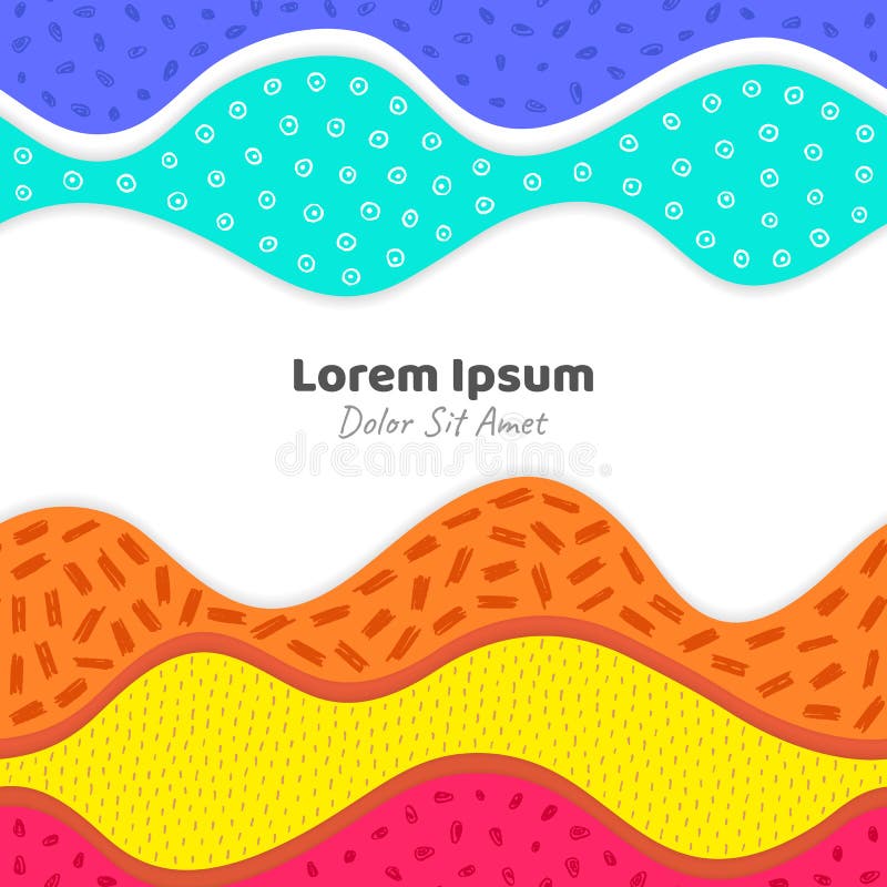 Vector Colorful Background with Abstract Textured Waves. Curve Shapes ...
