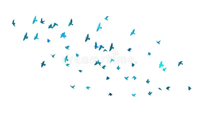 A Flock of Blue Birds. Vector Illustration Stock Vector - Illustration ...