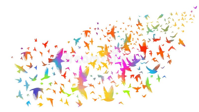 A Flock of Colorful Birds. Vector Illustration Stock Vector ...