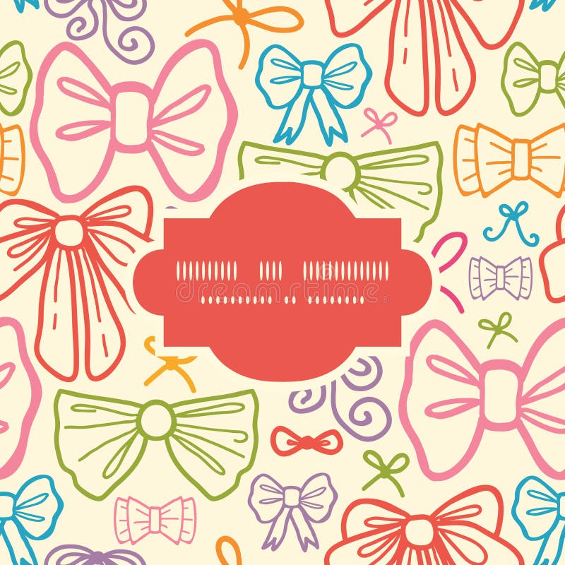 Vector Colorful Bows Frame Seamless Pattern Stock Vector - Illustration ...