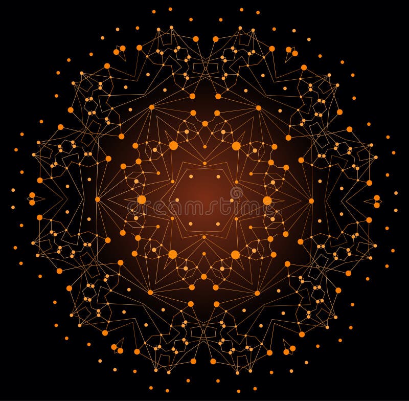 Vector Colorful Bright Shape, Molecular Structure with Lines and Stock ...