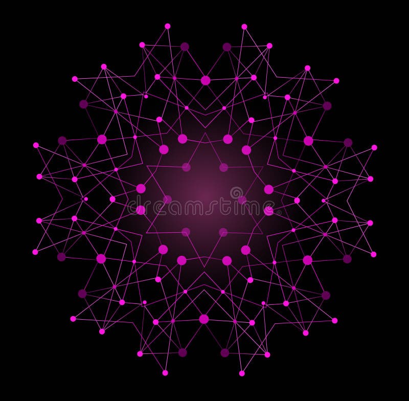 Vector Colorful Bright Shape, Molecular Structure with Lines and Stock ...