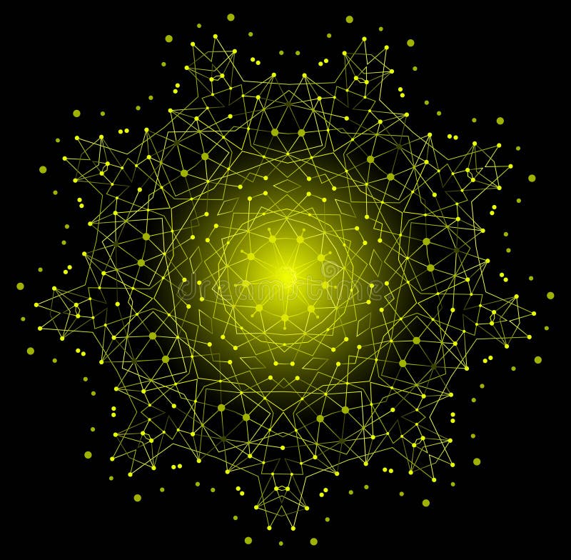 Vector Colorful Bright Shape, Molecular Structure with Lines and Stock ...