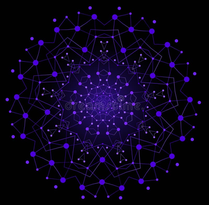 Vector Colorful Bright Shape, Molecular Structure with Lines and Stock ...