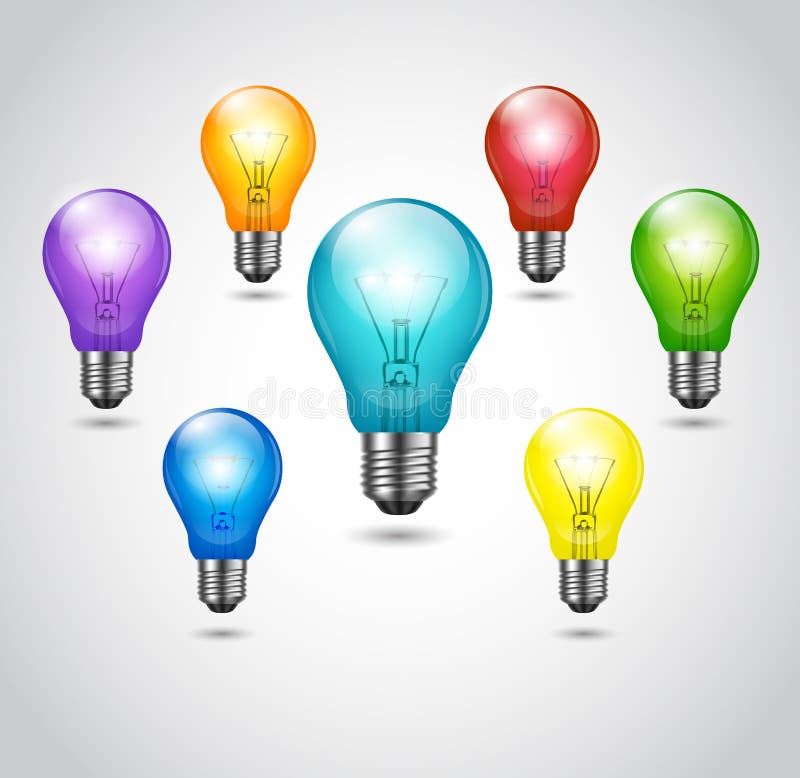 Lightbulb stock vector. Illustration of backdrop, glossy - 8303980