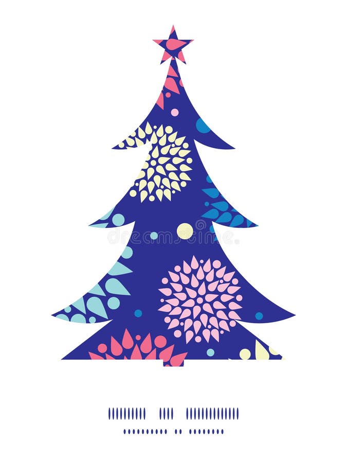 Vector Colorful Bursts Christmas Tree Silhouette Stock Vector ...