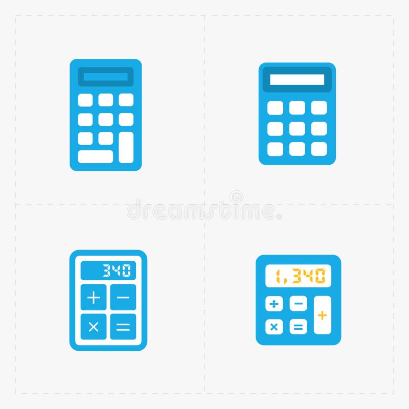 Vector Colorful Calculator Icons Set Stock Vector - Illustration of ...