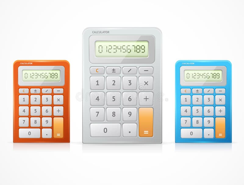 Vector Colorful Calculator Set Stock Vector - Illustration of button ...