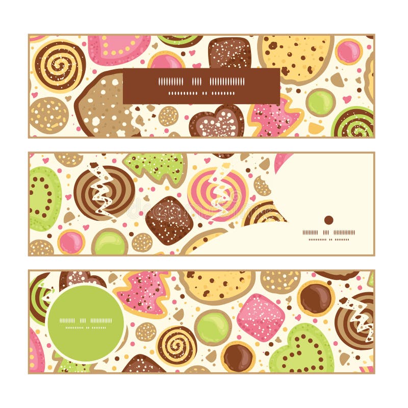Vector Colorful Cookies Horizontal Banners Set Stock Vector ...
