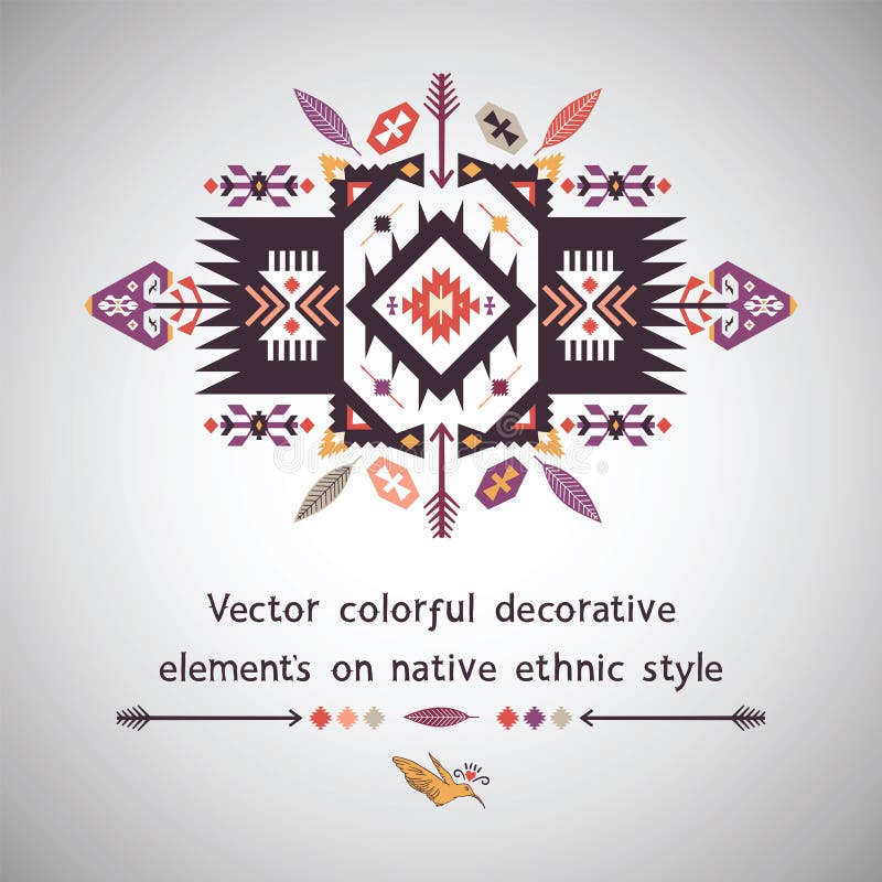 Colorful Decorative Element on Native Ethnic Style Stock Illustration ...