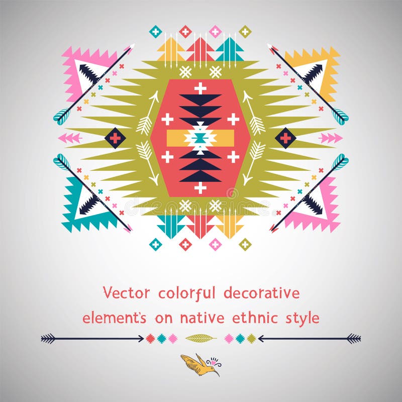 Vector Colorful Decorative Element on Native Stock Vector ...