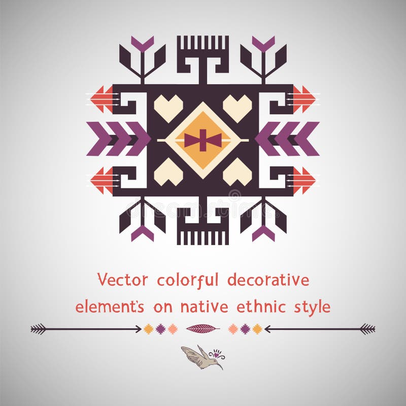 Vector Colorful Decorative Element on Native Stock Vector ...