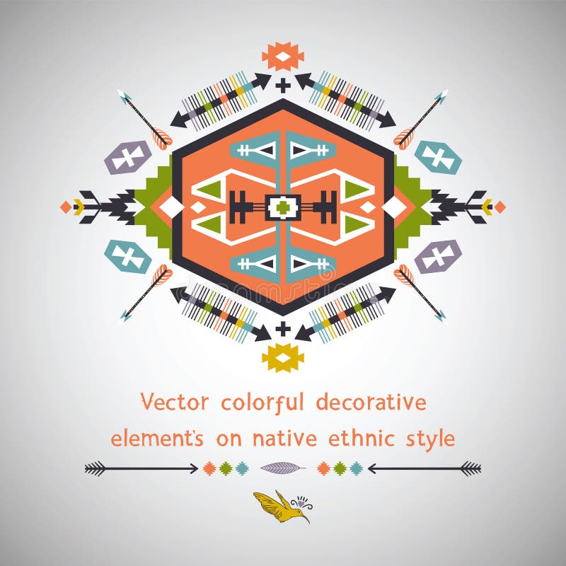 Vector Colorful Decorative Element on Native Stock Vector ...