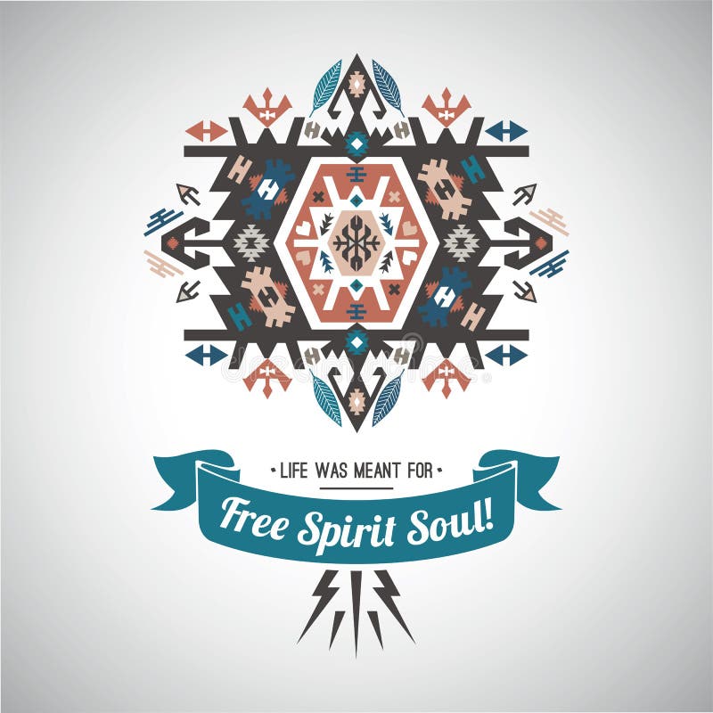 Vector Colorful Decorative Element on Native Ethnic Style Stock Vector ...