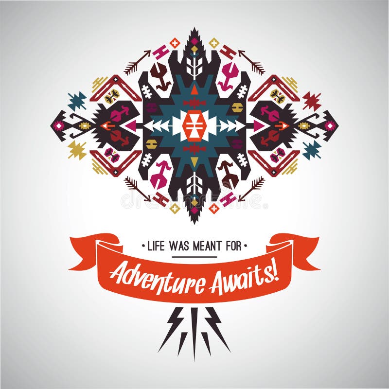 Vector Colorful Decorative Element on Native Ethnic Style Stock Vector ...