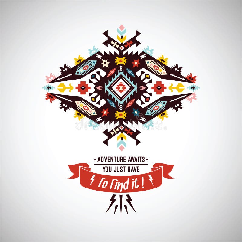 Vector Colorful Decorative Element on Native Ethnic Style Stock Vector ...