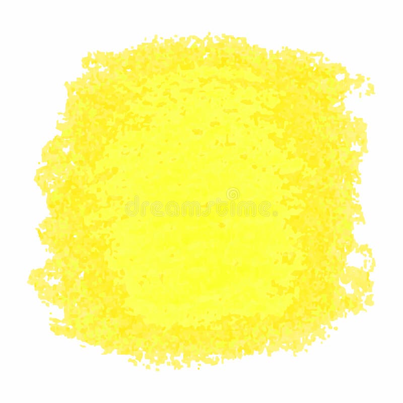 Yellow Crayon Scribble Texture Stain Isolated on White Background Stock ...