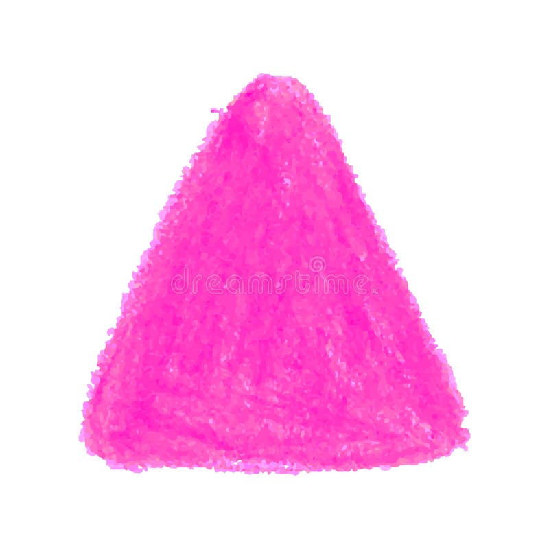 Pink Crayon Scribble Texture Stain Triangle Shape Isolated on White ...