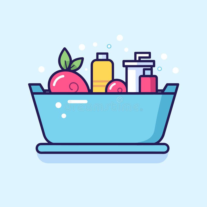 Vector of a Colorful and Eclectic Mix of Items in a Bowl Stock Vector ...