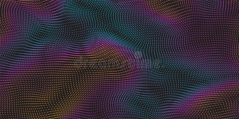 Vector Colorful Field Visualization of Forces. Magnetic or ...