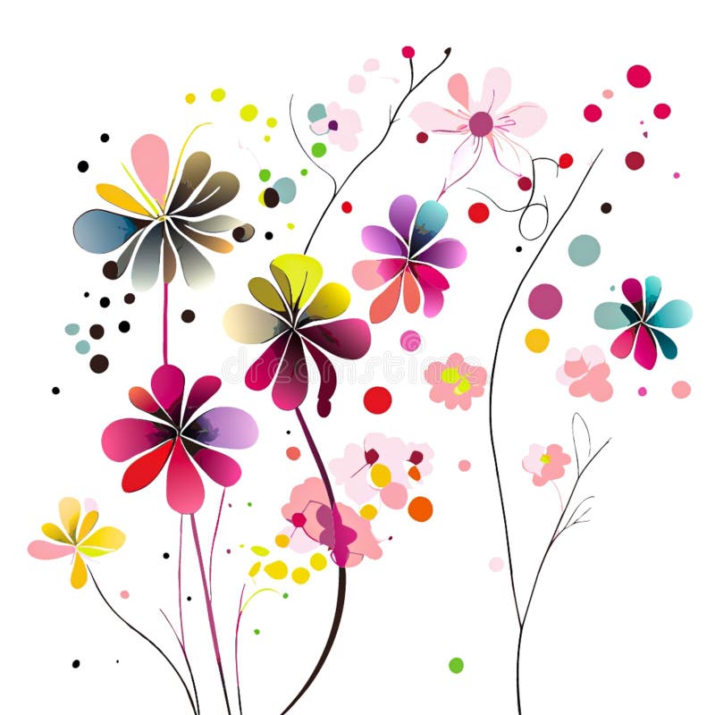 Colorful Floral Flowers Patterns Design Fantasy for Background ...