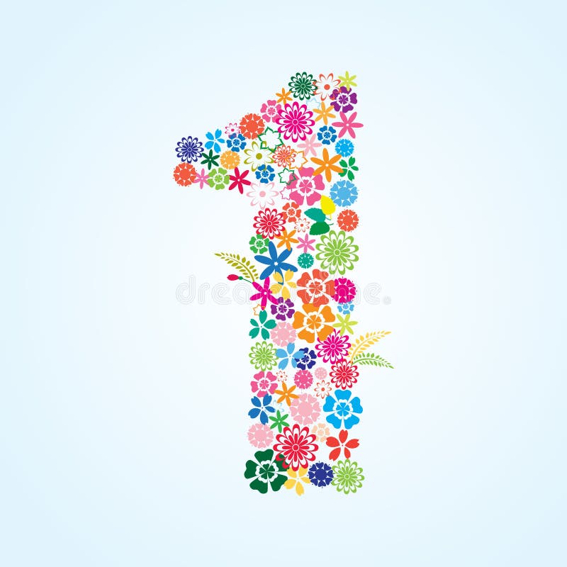 Vector Colorful Floral 10 Number Design Isolated on White Background ... Vector Colorful Floral 10 Number Design Isolated on White Background ...