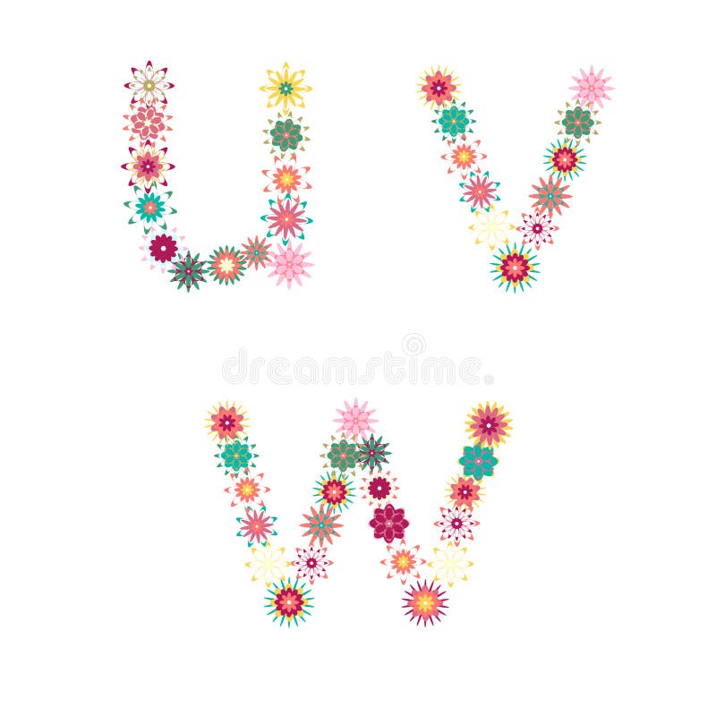 Vector Colorful Flower Font. Stock Vector - Illustration of nature ...