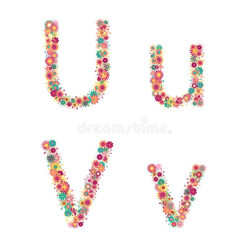 Colorful flower font stock vector. Illustration of flora - 19392607