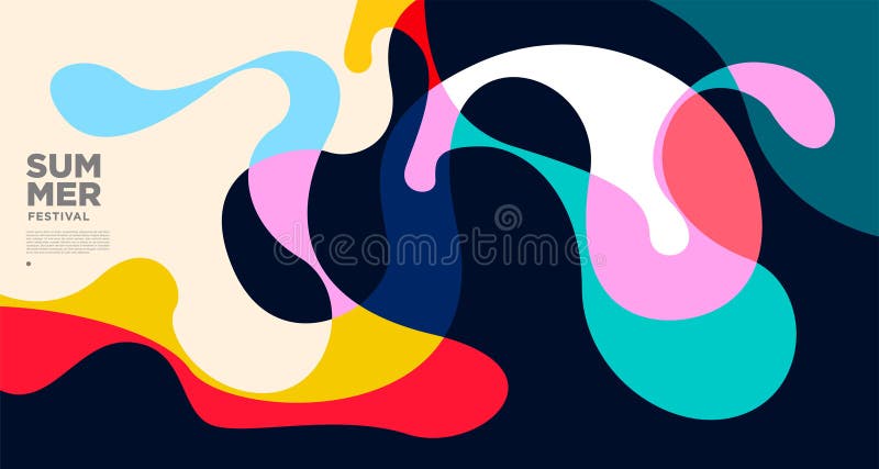Vector Colorful Fluid Abstract Background for Summer Banner Stock ...
