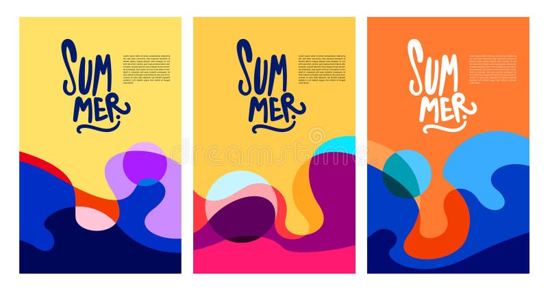 Vector Colorful Fluid and Liquid Summer Brochure Background Template ...
